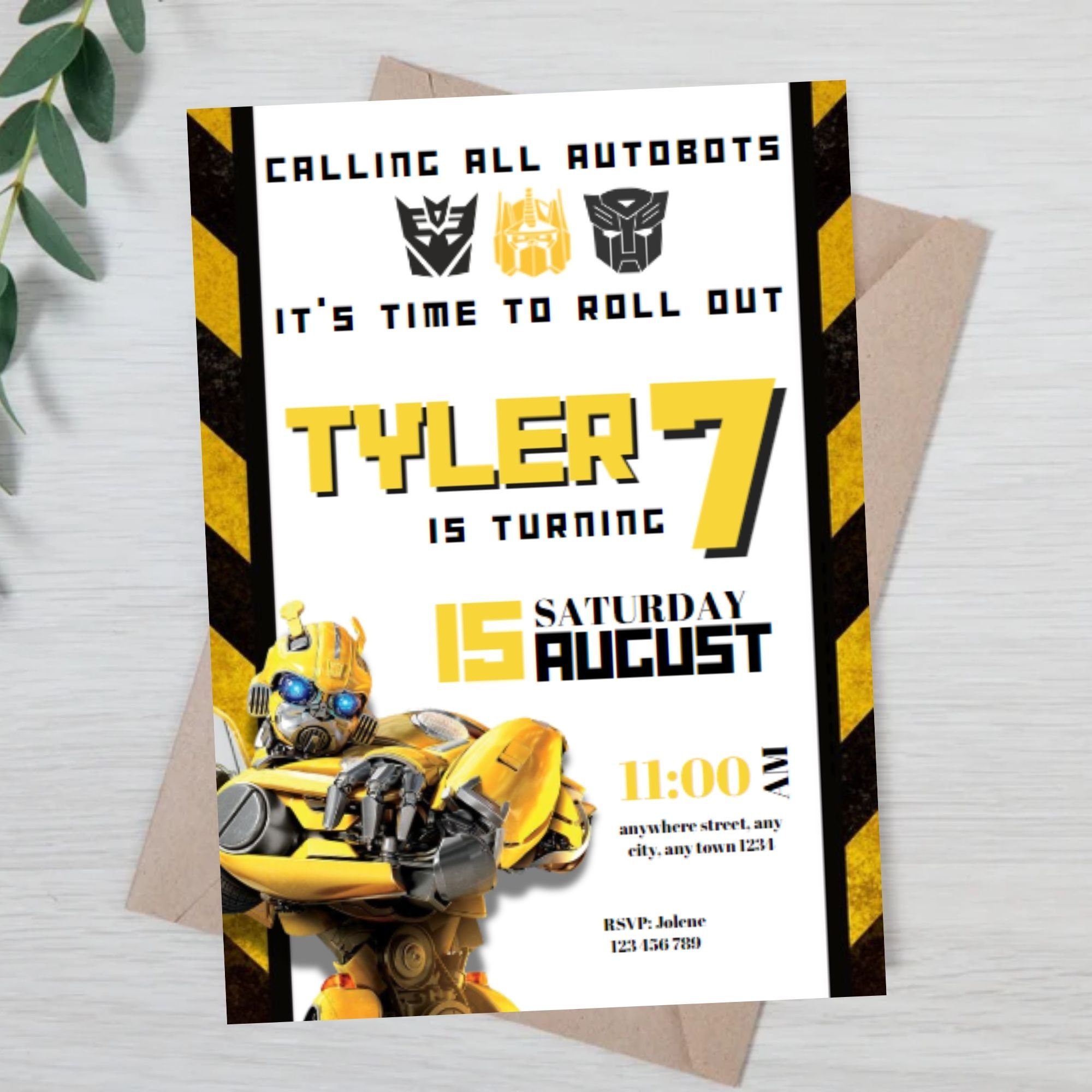 Transformers Birthday Invitation | Customizable and Printable Template ...