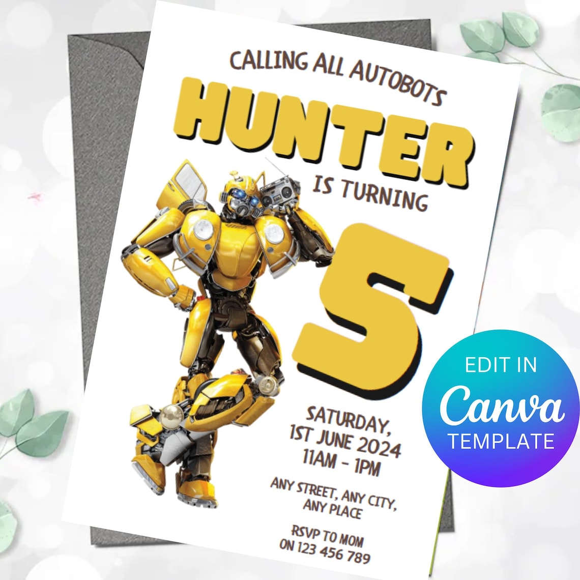 Transformers Birthday Invitation | Customizable and Printable Template ...