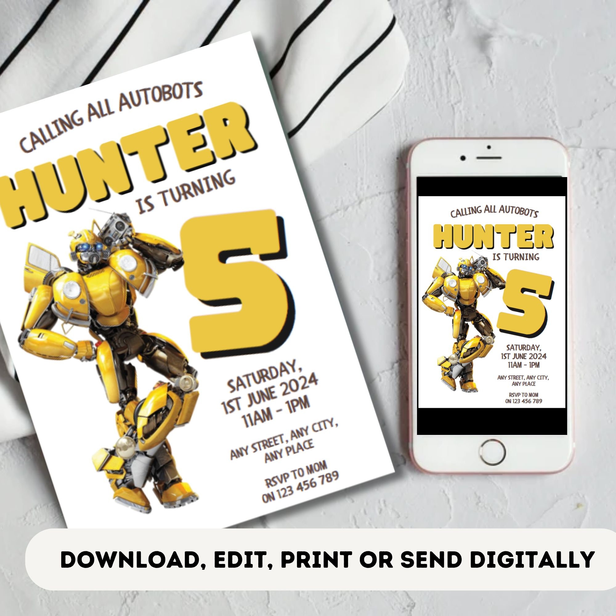 Transformers Birthday Invitation | Customizable and Printable Template ...