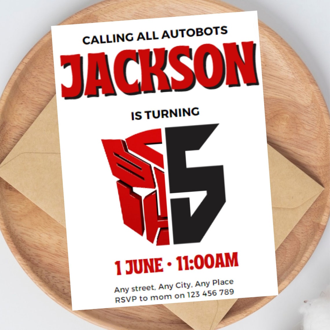 Transformers Birthday Invitation Customizable and Printable Template ...