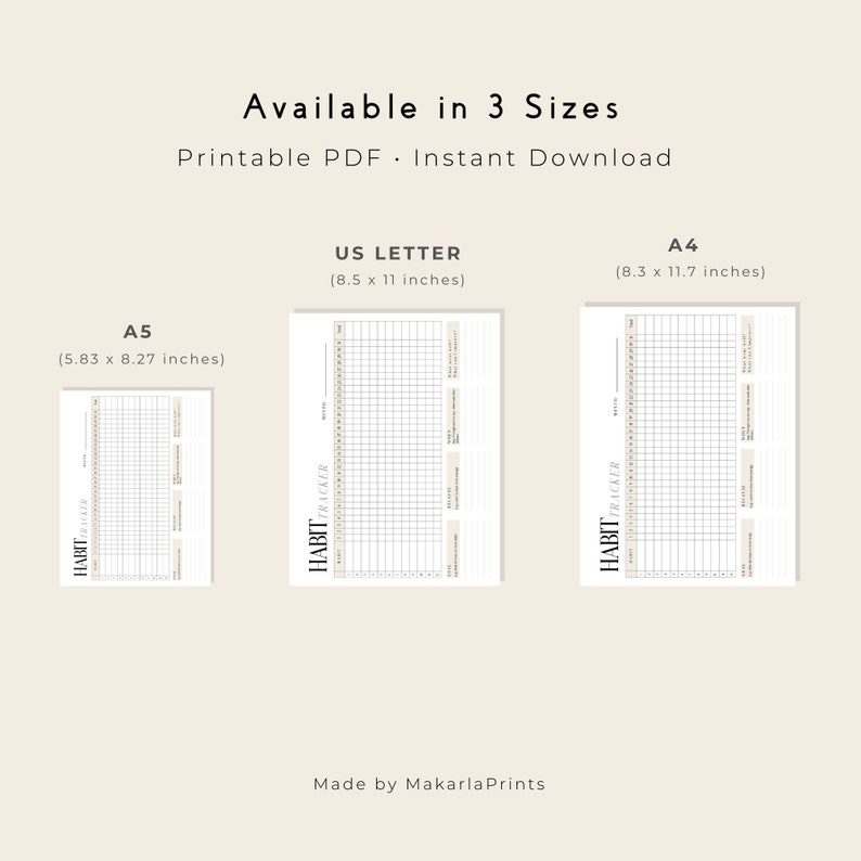 Monthly Habit Tracker Printable, 30-day Habit Tracker, Daily Routine ...