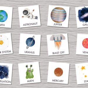 Printable Outer Space Preschool Bingo | Astronaut Kids Party Game ...