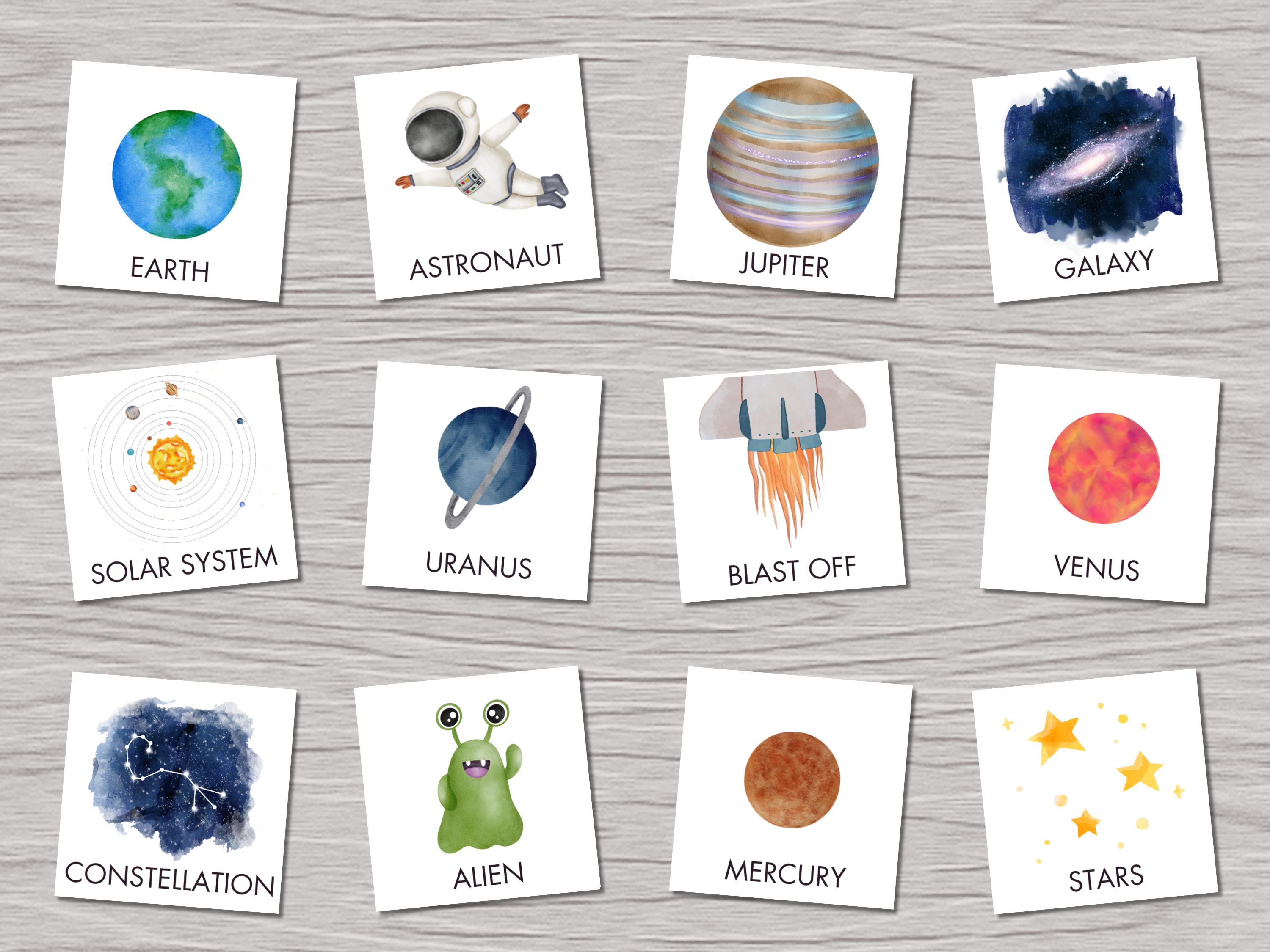 Printable Outer Space Preschool Bingo | Astronaut Kids Party Game ...