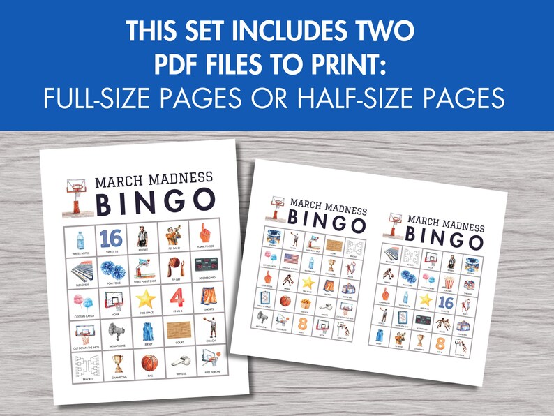 March Madness Bingo: Kids Basketball Party Game (digital Download) - Etsy
