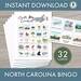 Printable North Carolina Bingo | Kids Party Game, Instant Download ...