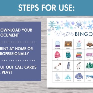 Preschool Winter Bingo Game: Snow Day Party Activity (digital Download ...