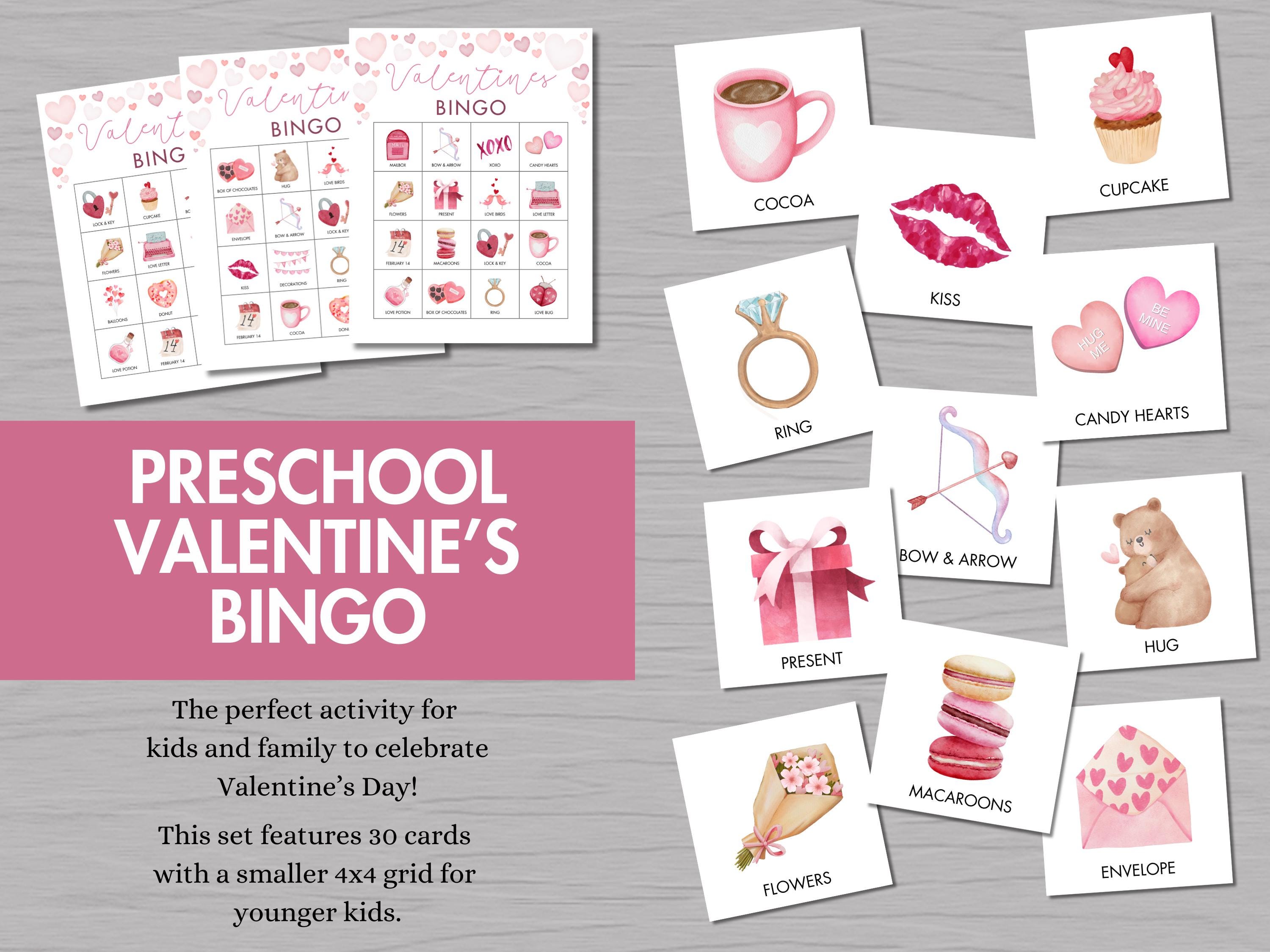 Printable Valentine's Day Preschool BINGO | Instant Download, Valentine ...