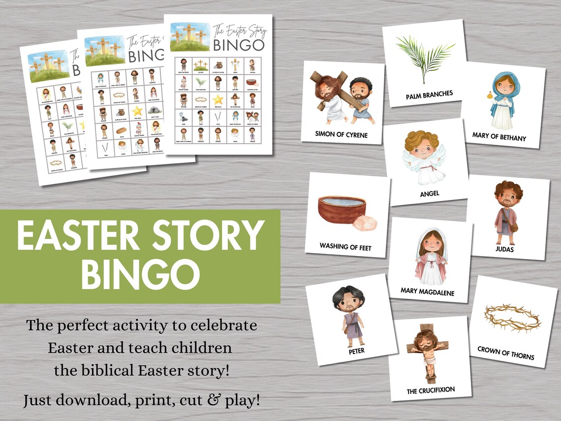 Printable Easter Bingo | the Easter Story Christian Religious Bingo ...