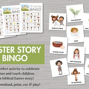 Printable Easter Bingo | the Easter Story Christian Religious Bingo ...