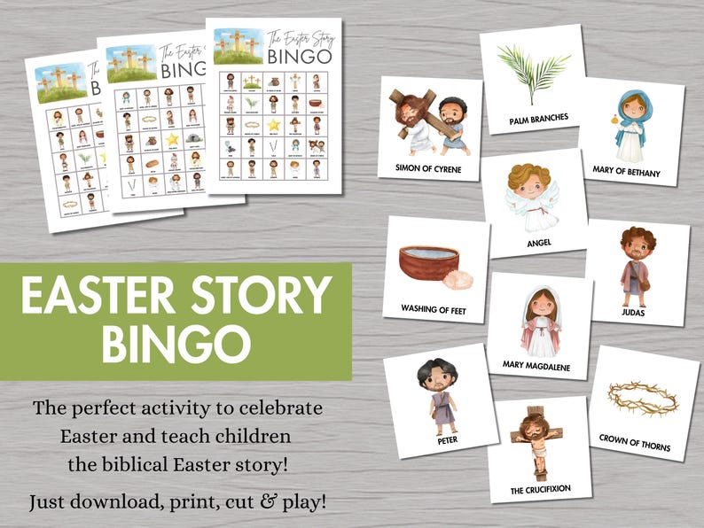 Printable Easter Bingo | the Easter Story Christian Religious Bingo ...