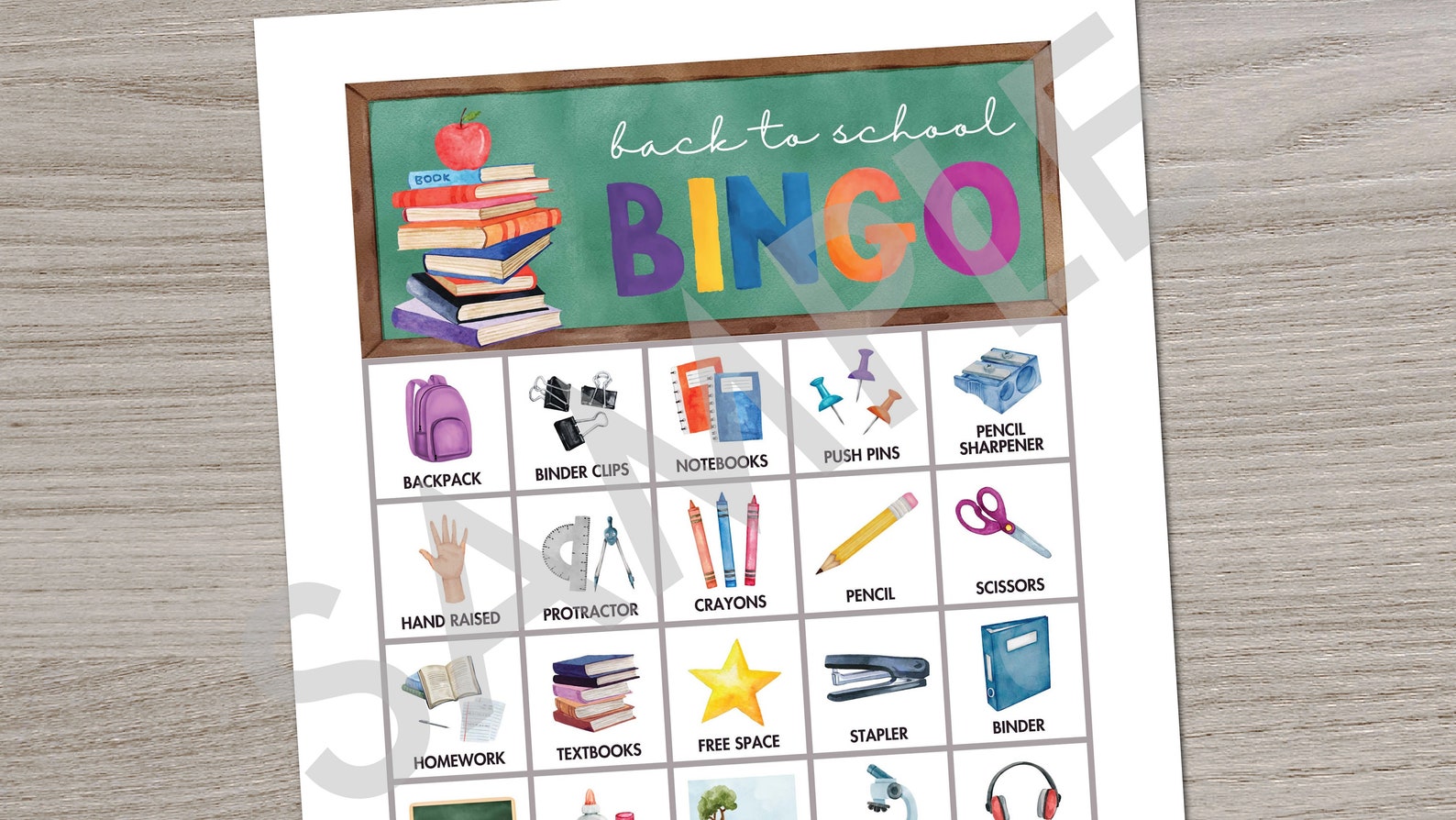 Printable Back to School! Bingo | Kids School-themed Game, Instant ...