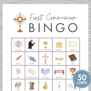 First Communion Bingo Game: Catholic Party Activity (digital Download ...
