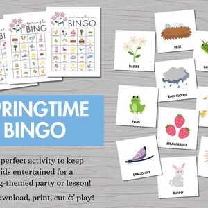 Printable Springtime Bingo | Spring-themed Bingo, Kids Spring Party ...