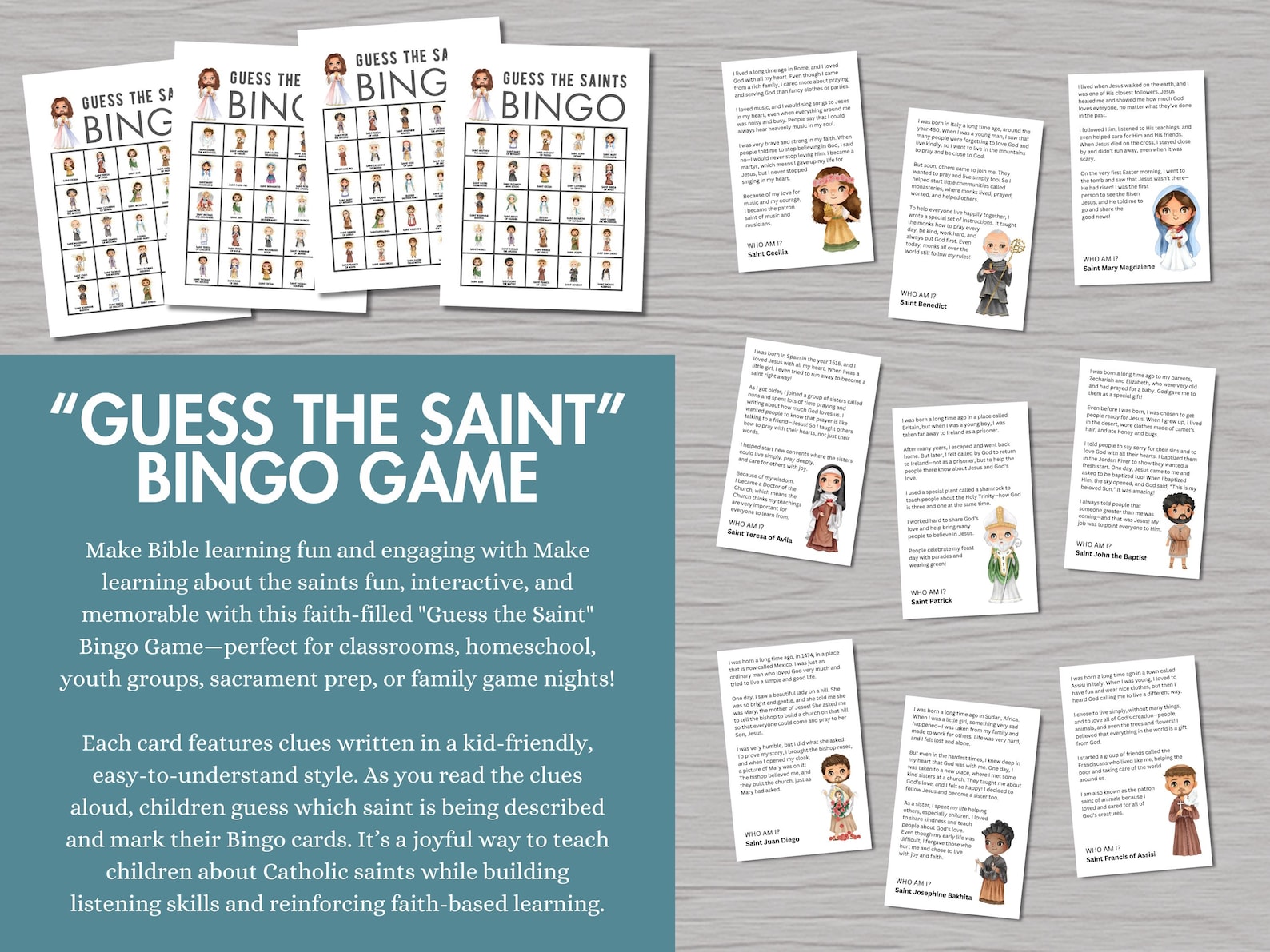 Catholic Saints Bingo Game: All Saints Day Activity (PDF Download - Etsy