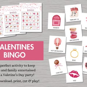 Printable Valentine's Day BINGO | Instant Download, Valentine Party ...