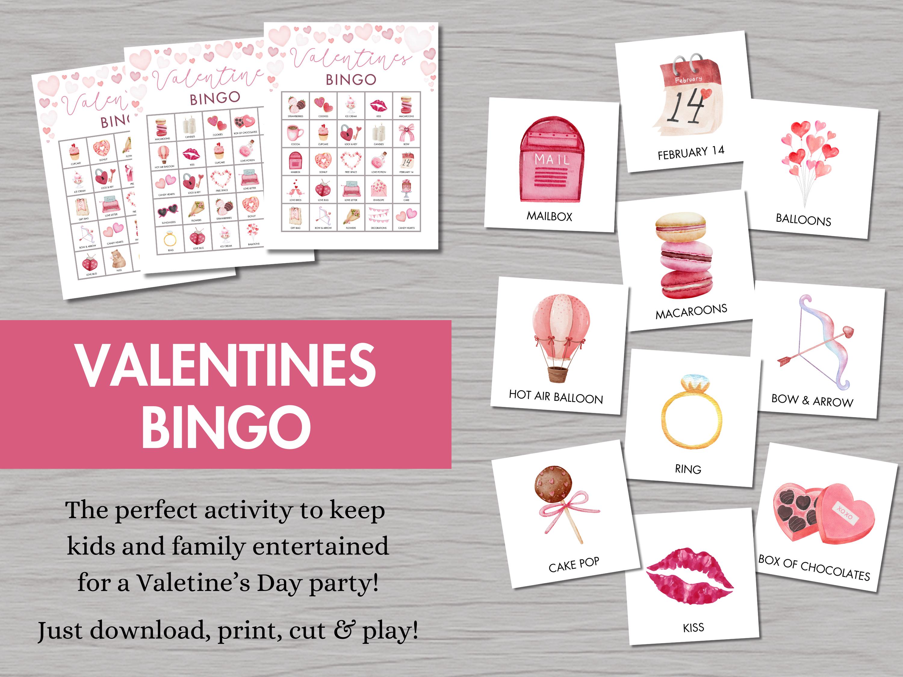 Printable Valentine's Day BINGO | Instant Download, Valentine Party ...