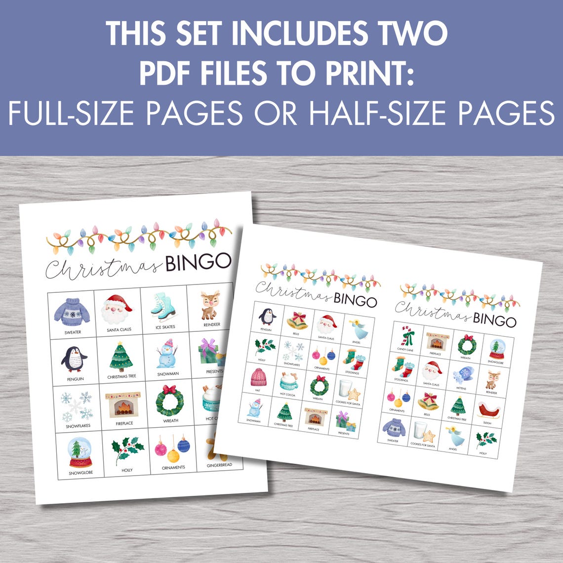 Preschool Christmas Bingo Game: 25 Printable Cards (digital Download ...
