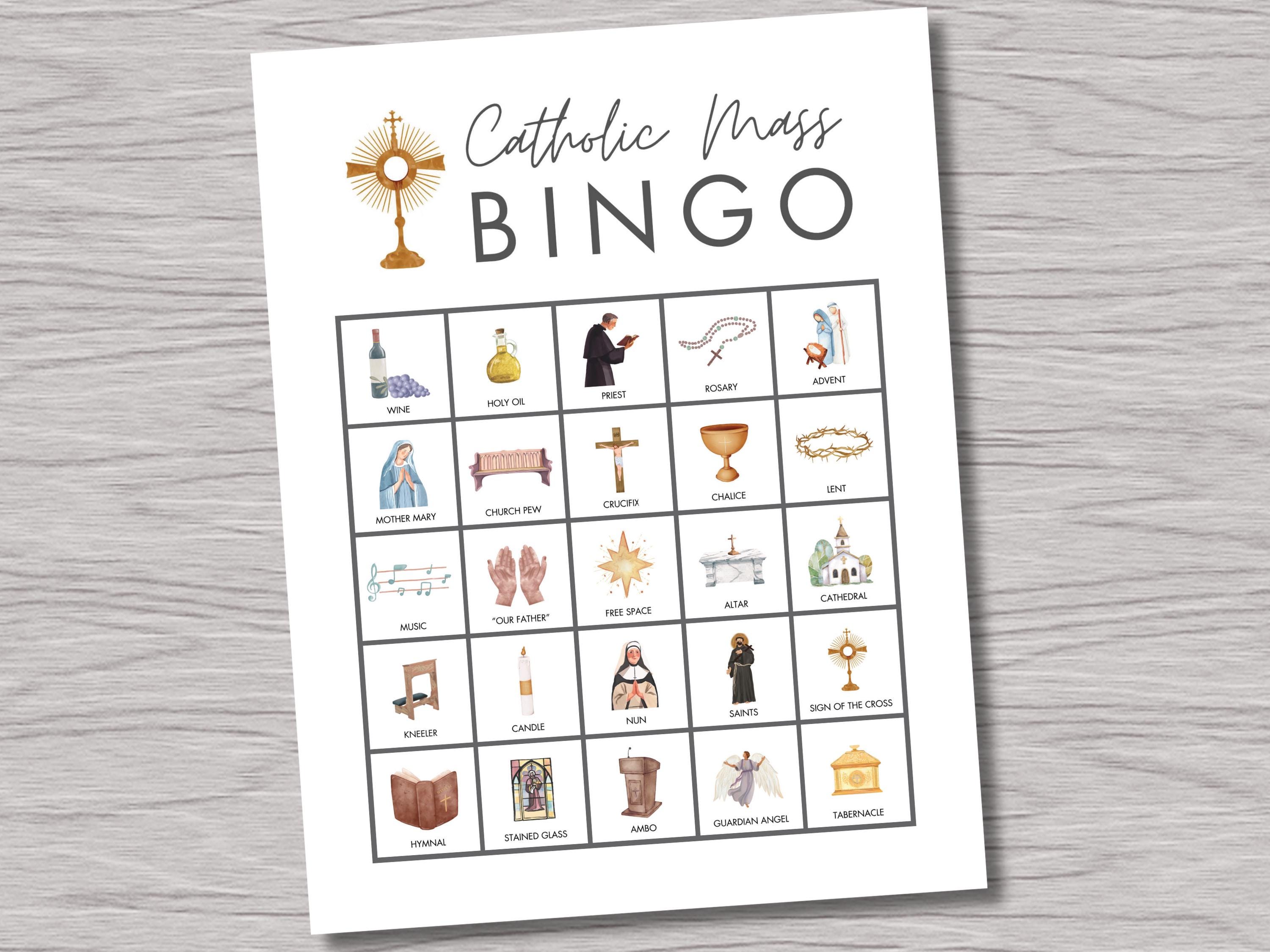 Catholic Mass Bingo Game: Printable Religious Education Activity (PDF ...
