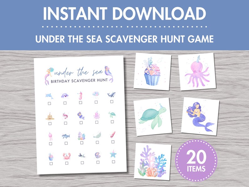 Printable Under the Sea Scavenger Hunt Game | Instant Download, Mermaid ...