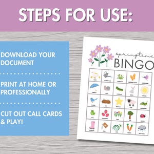 Printable Springtime Bingo | Spring-themed Bingo, Kids Spring Party ...