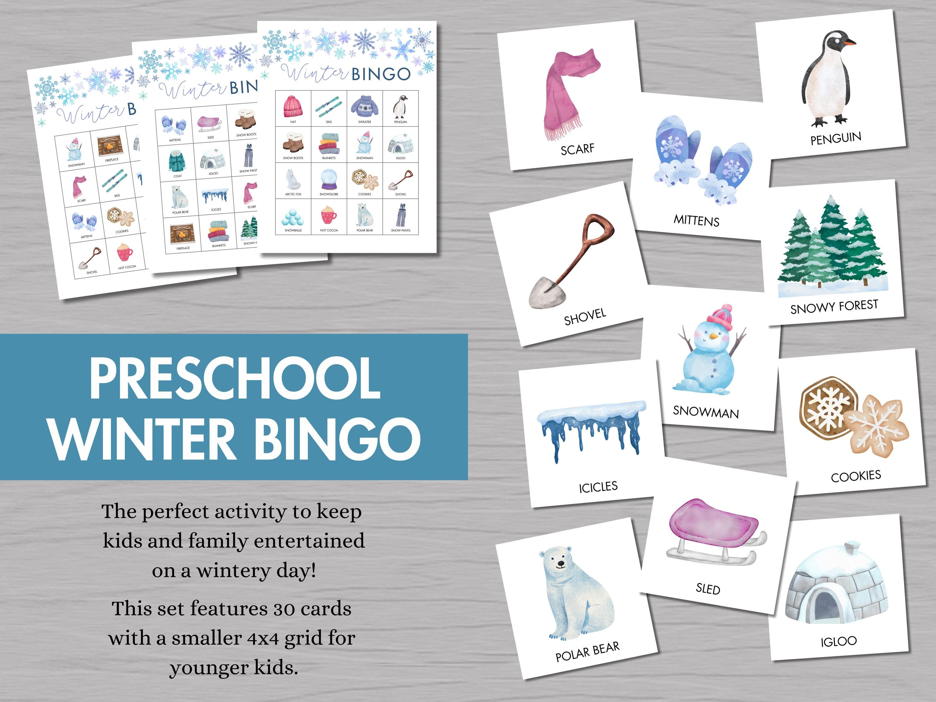 Preschool Winter Bingo Game: Snow Day Party Activity (digital Download ...