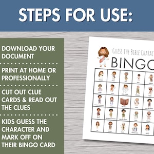 Bible Character Bingo Game: Christian Learning Activity (PDF Download ...