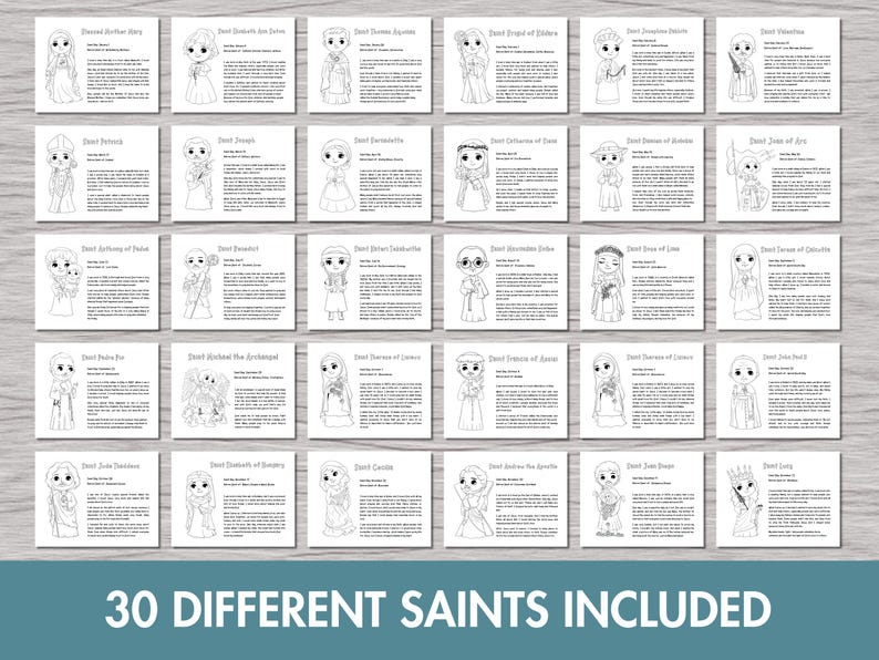 Catholic Saints Coloring Page Bundle: All Saints Day Party, Catholic ...