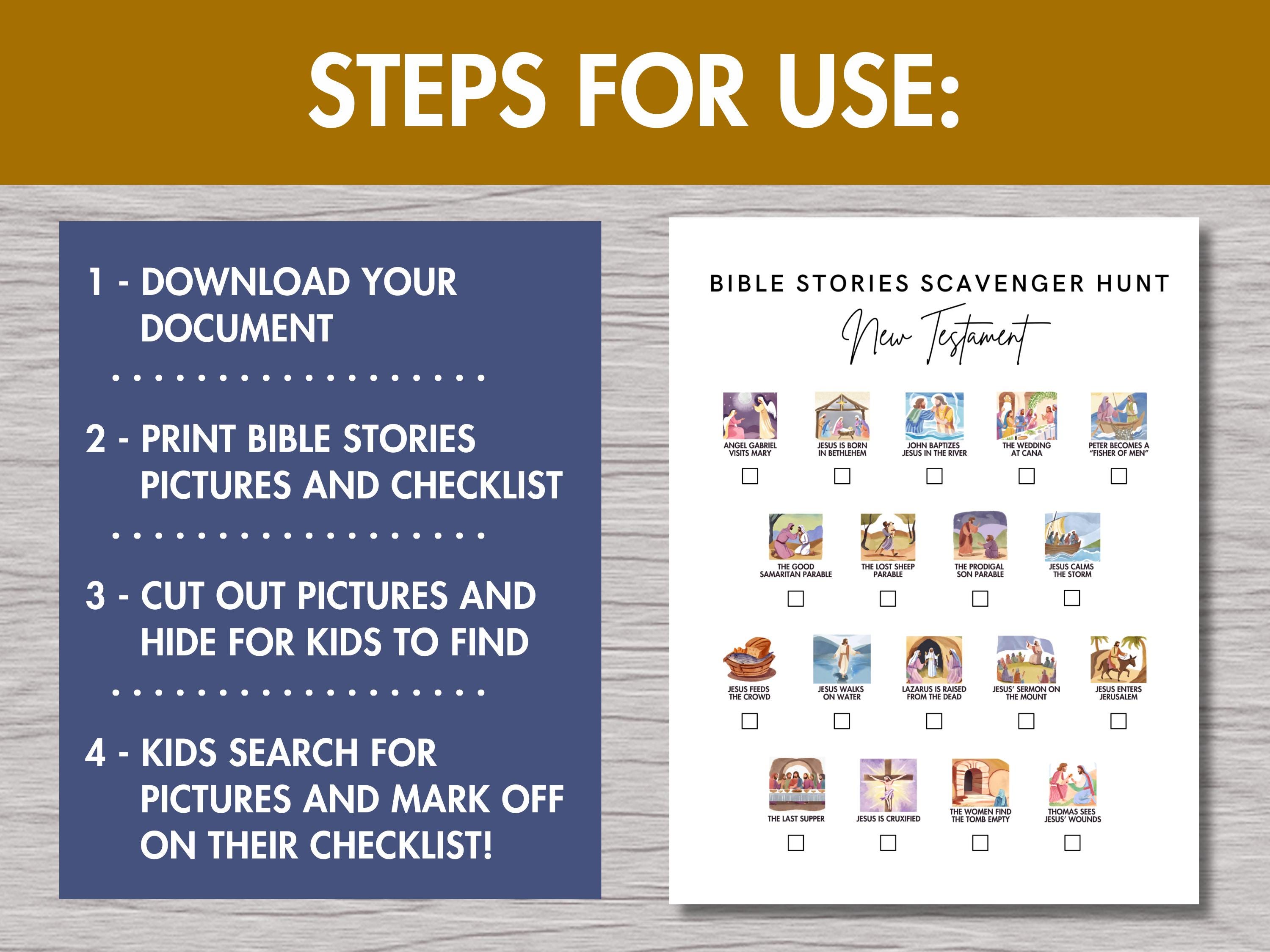 New Testament Scavenger Hunt: Bible Stories Game (digital Download) - Etsy