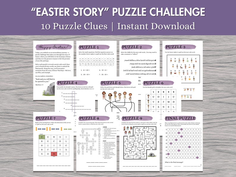 Easter Story Puzzle Challenge: Christian Escape Room Game (digital ...
