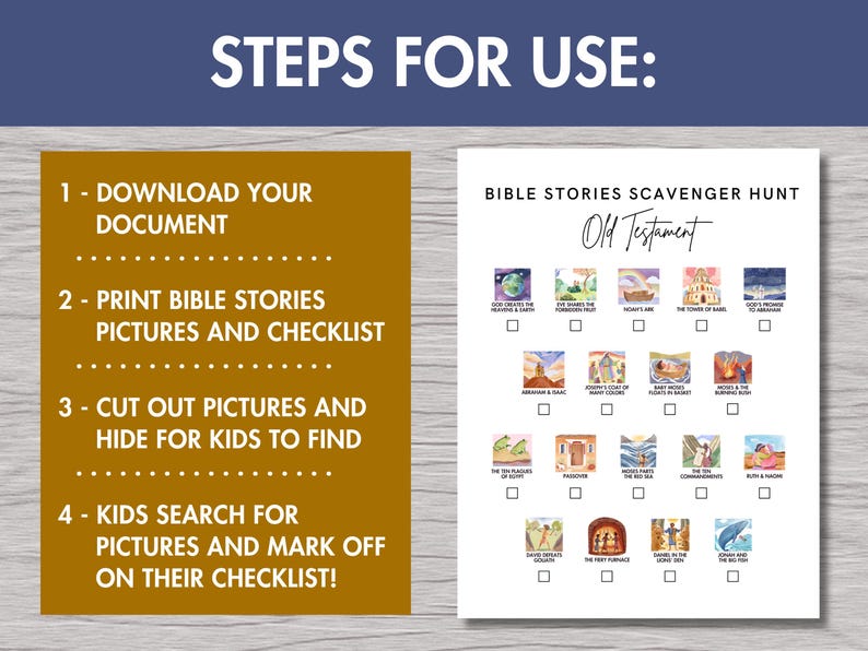 Old Testament Scavenger Hunt: Bible Stories Game (digital Download) - Etsy