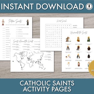 Catholic Saints Activity Pages: Word Search, Scramble (digital Download ...
