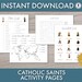 Catholic Saints Activity Pages: Word Search, Scramble (digital Download ...