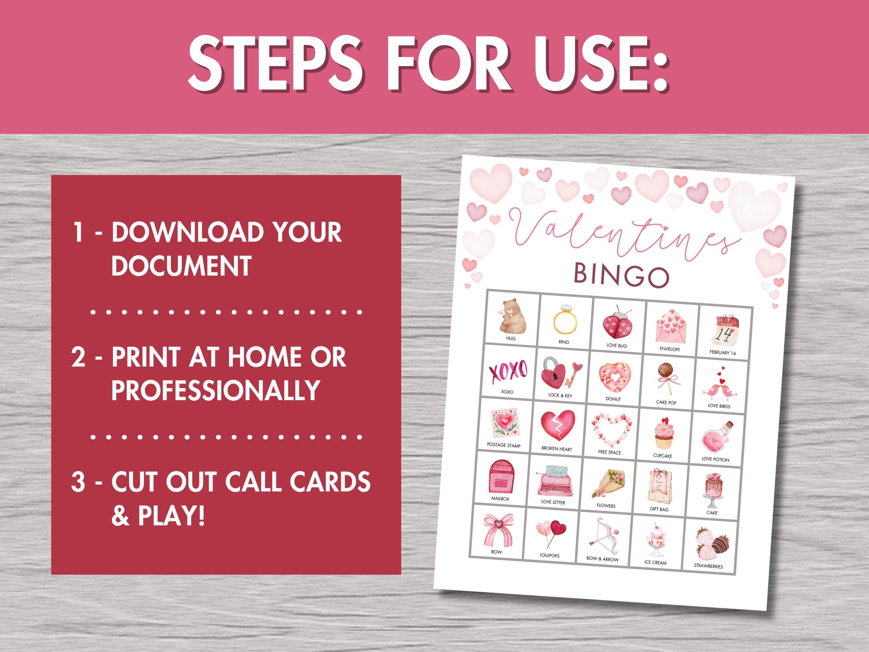 Printable Valentine's Day BINGO | Instant Download, Valentine Party ...