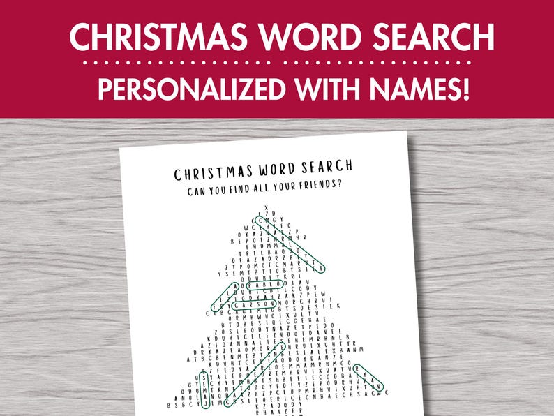 Custom Christmas Word Search Puzzle: Classroom Holiday Activity (PDF ...