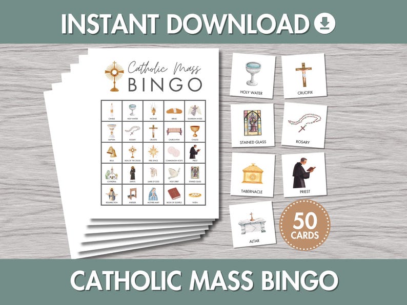 Catholic Mass Bingo Game: Printable Religious Education Activity (PDF ...