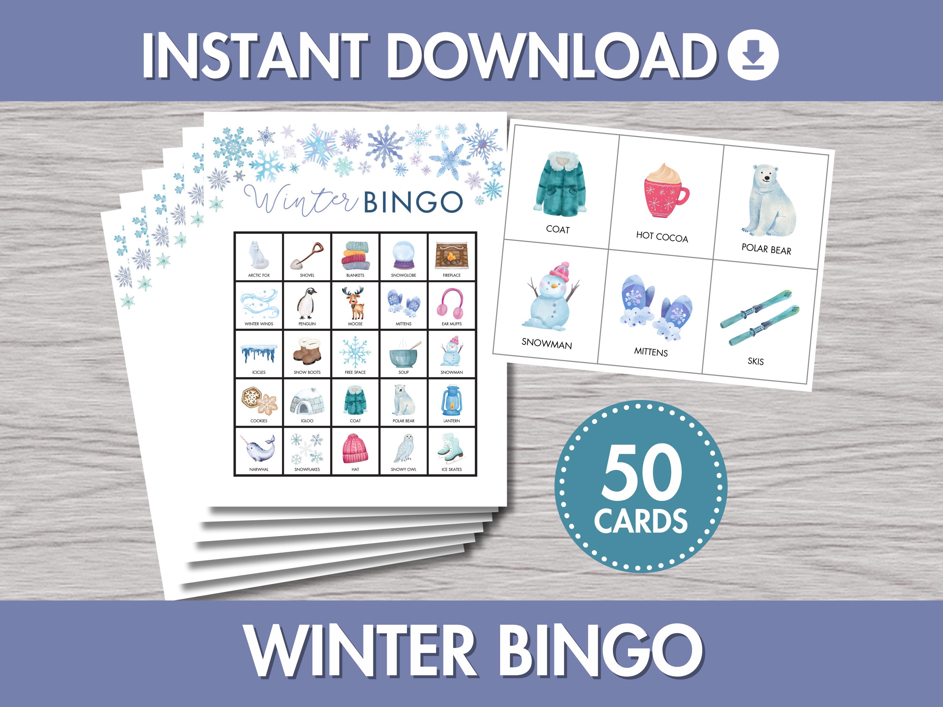 Printable Winter BINGO | Instant Download, Snow Day Activity, Kids ...