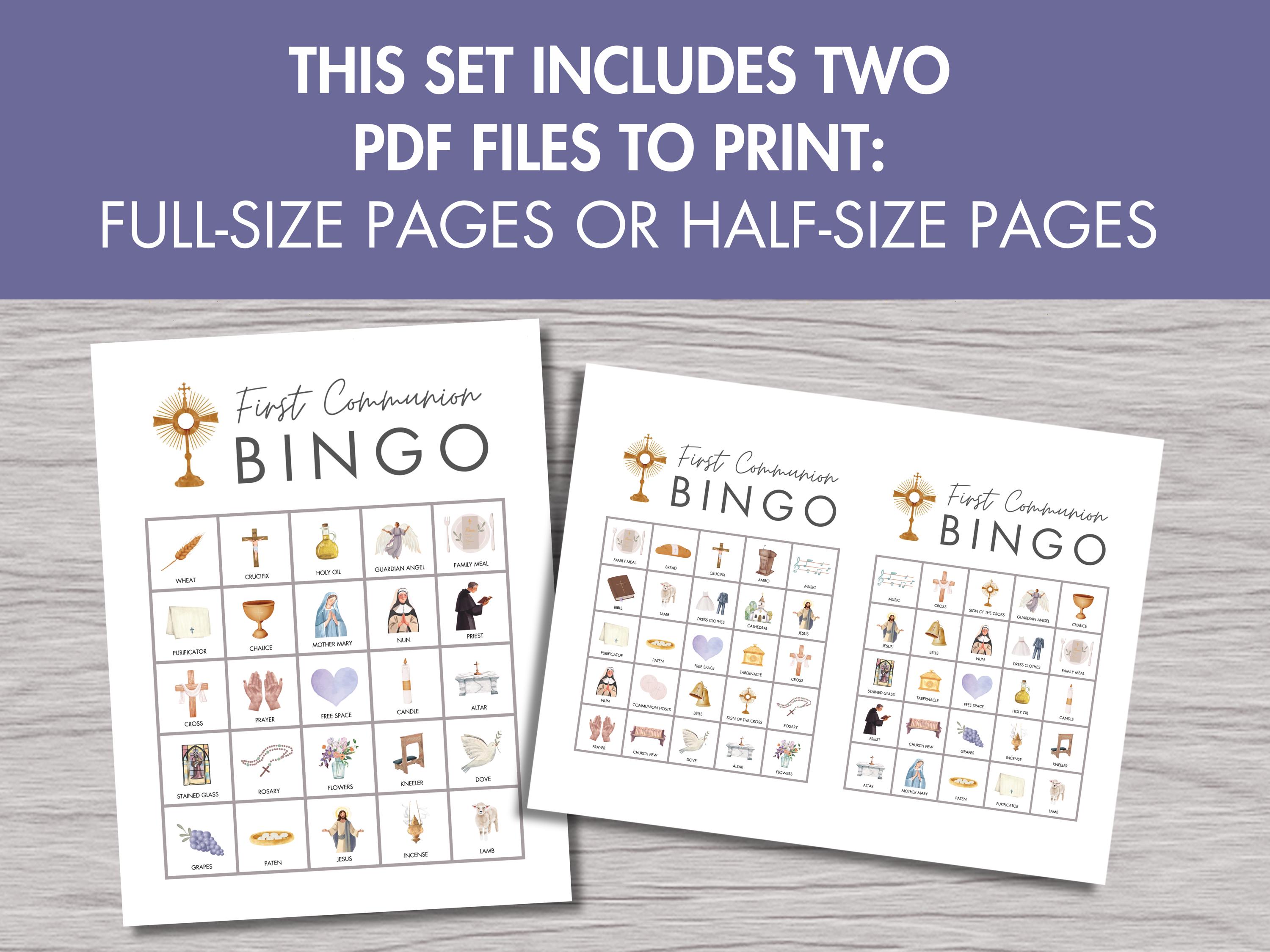 First Communion Bingo Game: Catholic Party Activity (digital Download ...