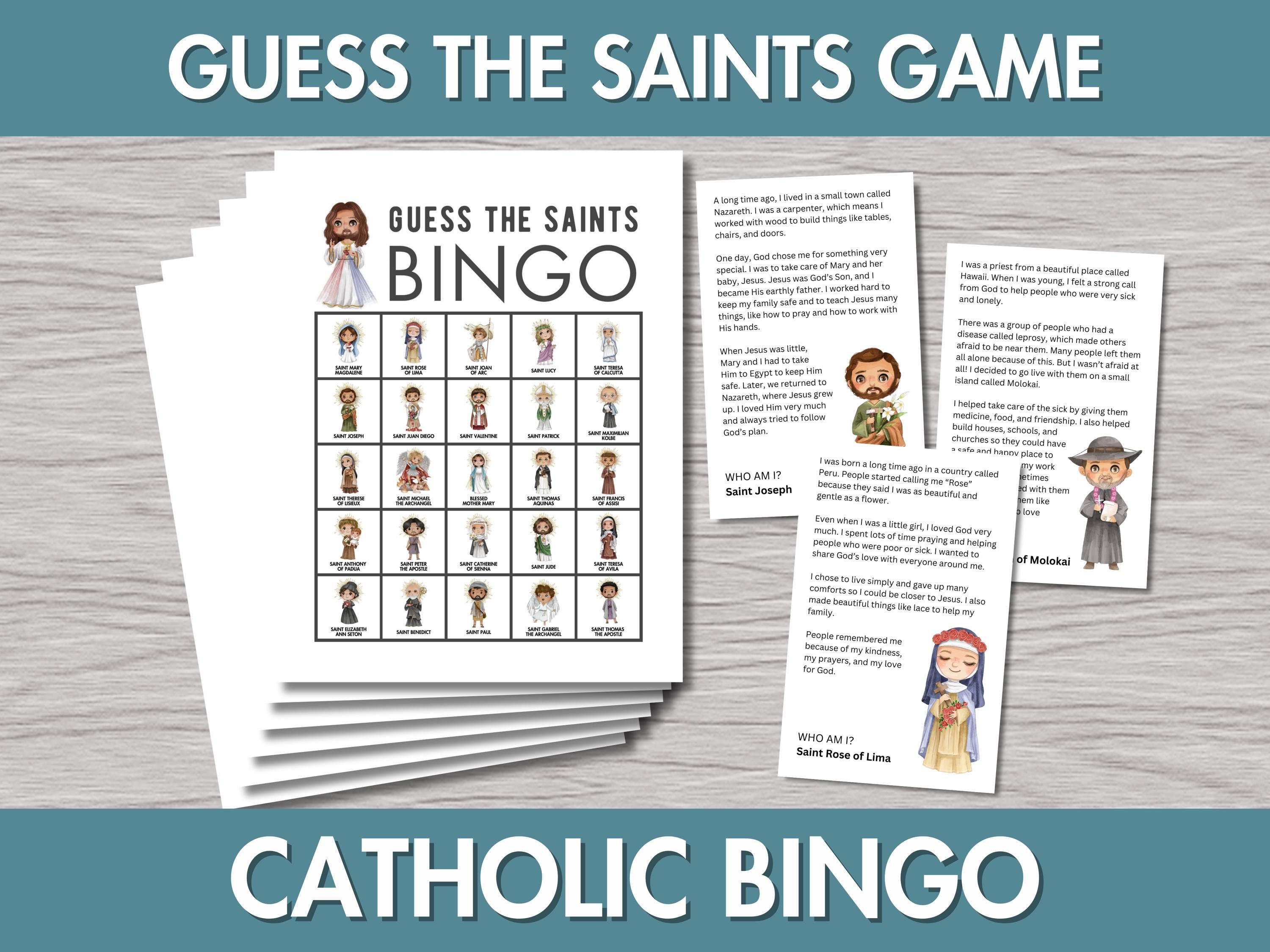 Catholic Saints Bingo Game: All Saints Day Activity (PDF Download - Etsy