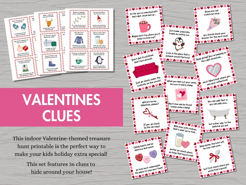 Valentines Treasure Hunt: 36 Love-themed Clues (digital Download) - Etsy