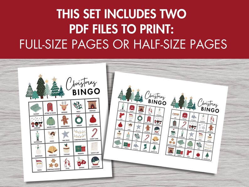 Modern Christmas Bingo Game: Printable Holiday Party Game for Kids ...