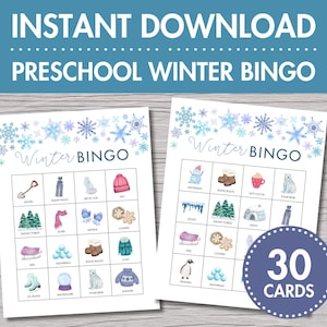 Preschool Winter Bingo Game: Snow Day Party Activity (digital Download ...