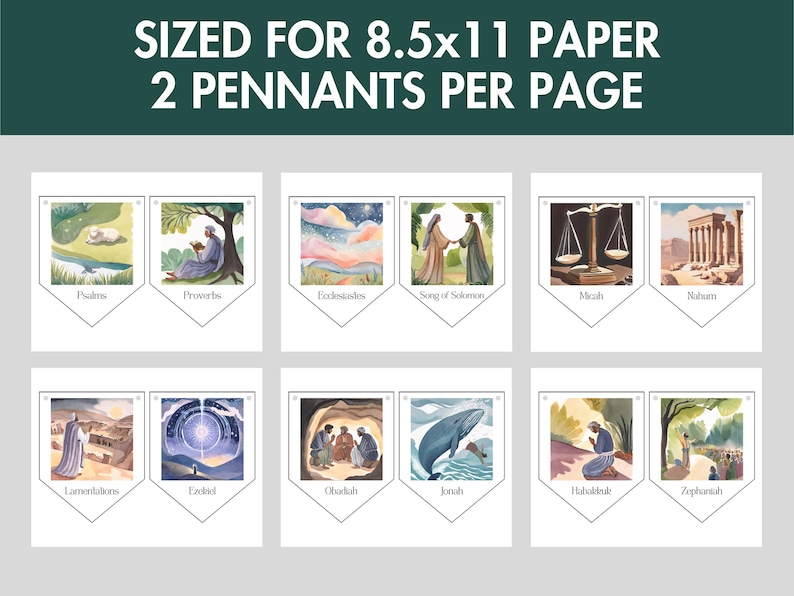 Old Testament Banner: Watercolor Books of the Bible, Sunday School ...