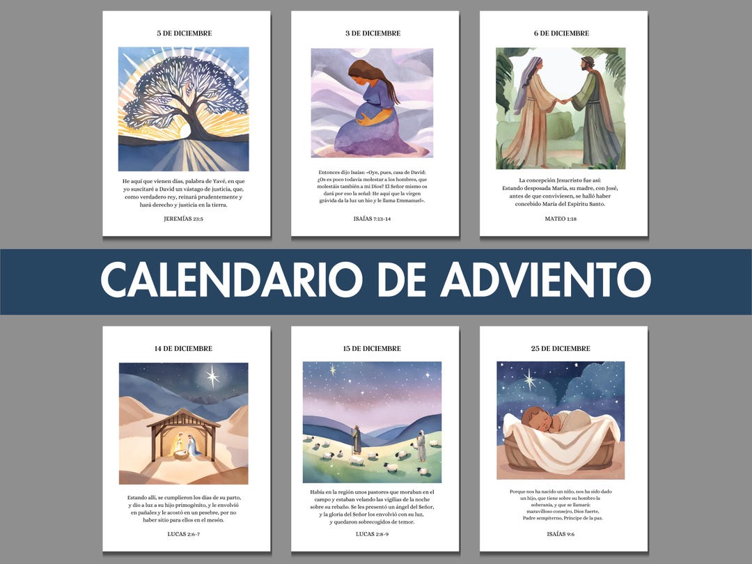 SPANISH Printable Advent Cards | 25 Tarjetas Para Adviento, Calendario ...