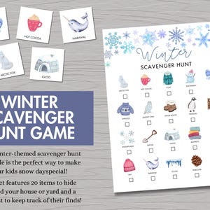 Printable Winter Scavenger Hunt Game | Instant Download, Checklist With ...