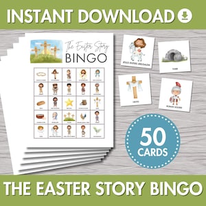 Printable Easter Bingo | the Easter Story Christian Religious Bingo ...