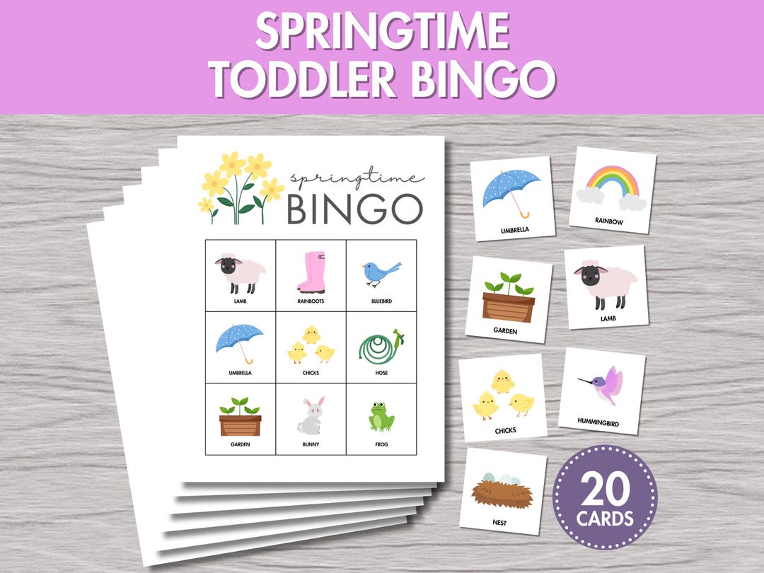Printable Springtime Bingo Game: Toddler Party Activity (digital ...