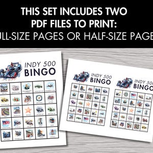 Printable Indy 500 BINGO | Kids Racing-themed Party Game, Instant ...