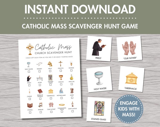 Catholic Church Scavenger Hunt for Kids (PDF) - Etsy Canada