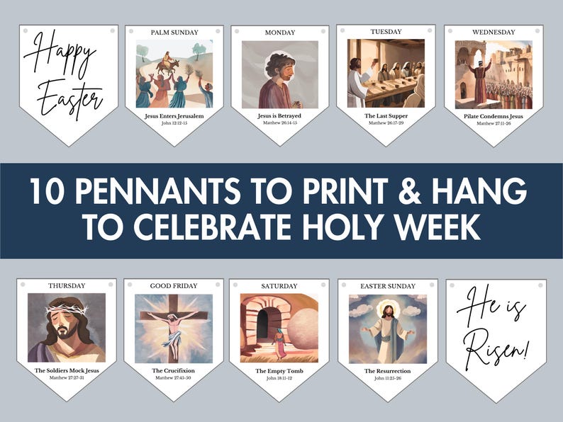Printable Holy Week Banner: Bible Verse Easter Decor (digital Download ...
