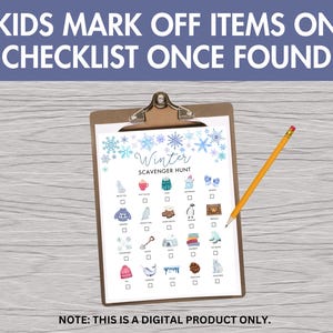 Winter Scavenger Hunt Game: Snow Day Activity (digital Download) - Etsy